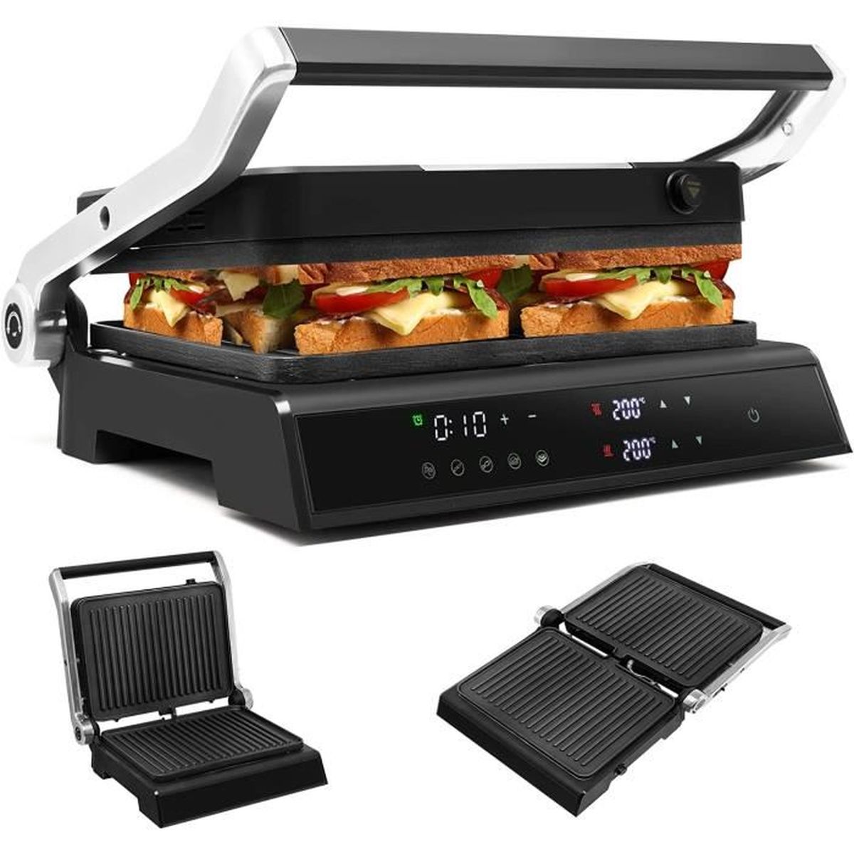 Grill Électrique RELAX4LIFE 3 en 1 sans BPA | 5 Niveaux Réglables ...