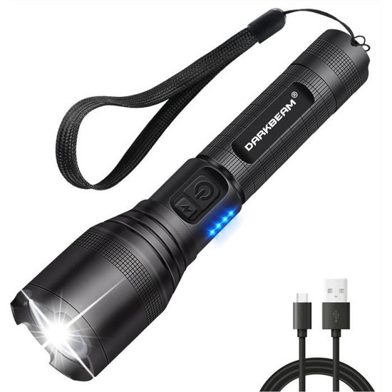 Lampe Torche Led Rechargeable Usb, Lampe De Poche Ultra Puissante ...