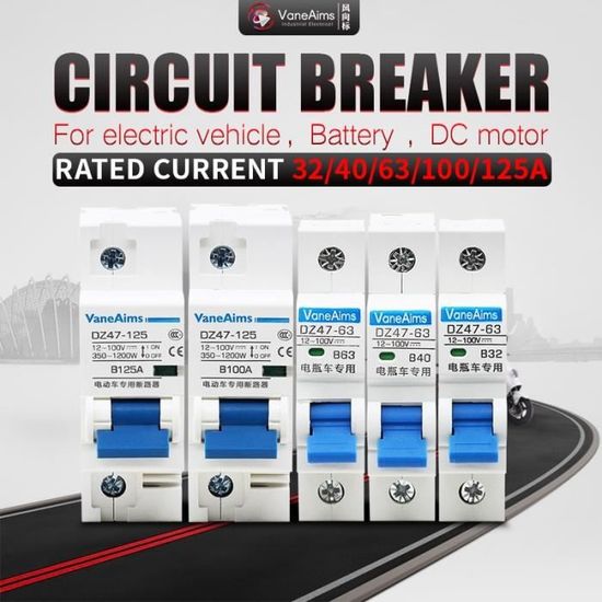 63A -Protecteur de disjoncteur MCB 24V 48V 96V DZ47 cc 125A 63a 32a ...