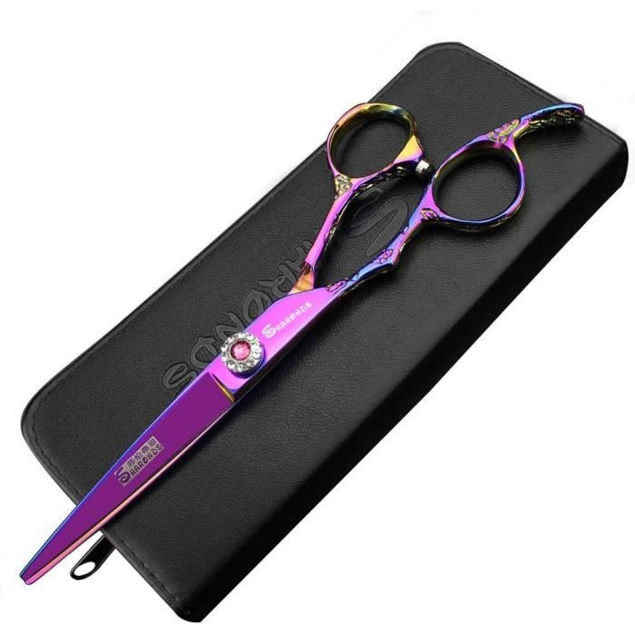 Ciseaux de coupe de cheveux de 6 pouces pour la main gauche ensemble de ciseaux de coupe de ...