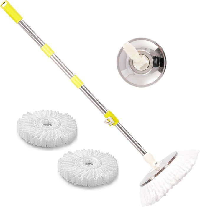 Balai Nettoyant 360° Rotatif Ajustable Manche Acier Inoxydable ...