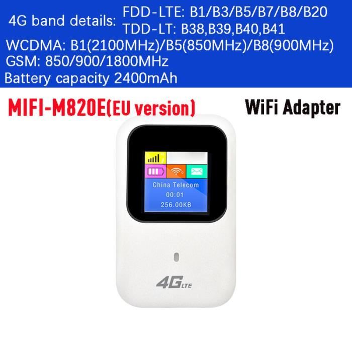 2400mAh-Mini routeur Wi-Fi sans fil 4G LTE, modem portable, point d ...