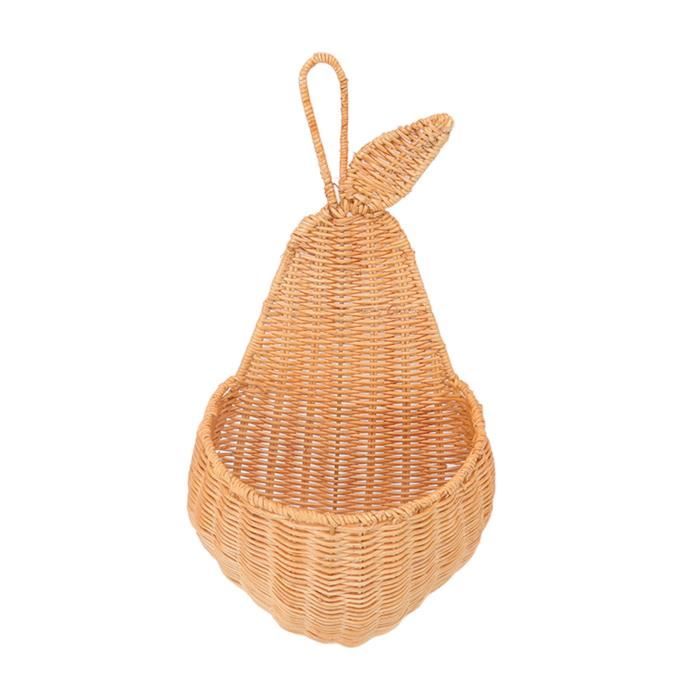 Panier mural en rotin - ASHATA - Panier suspendu en forme de fruit ...