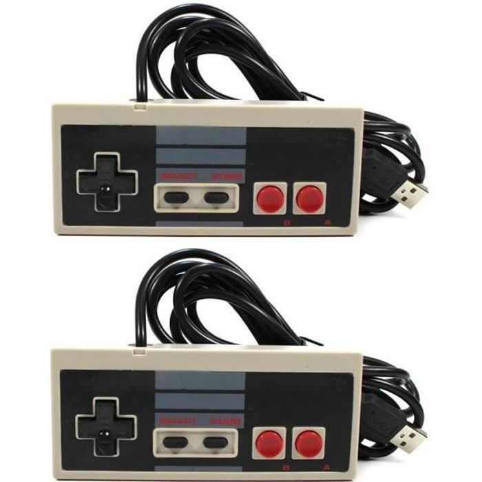Lot de 2 manettes Nintendo NES à branchement USB pour PC - Cdiscount ...