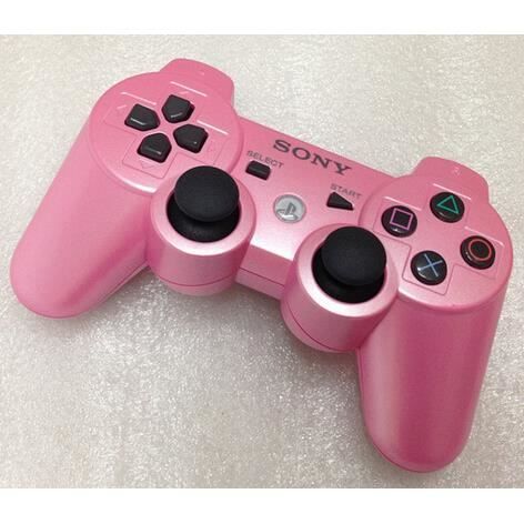 Pack de 2 manettes compatibles PS3 ROSE pink - Cdiscount Informatique