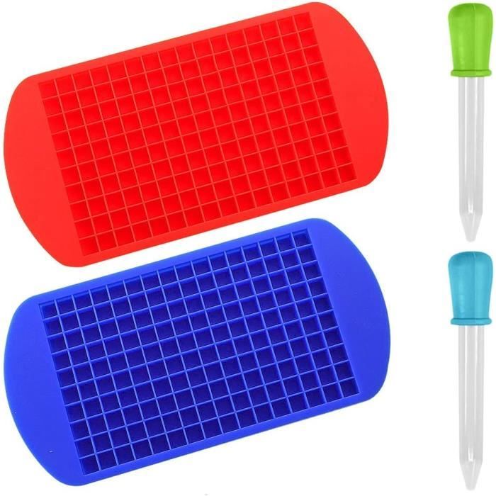 Lot de 2 mini bacs à glaçons en silicone 160 cavités faciles à démouler ...
