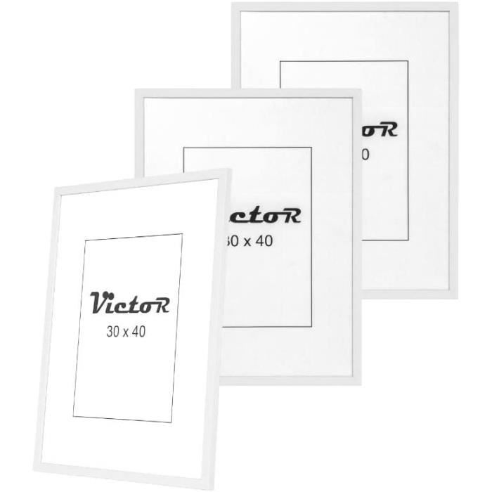 Cadre Photo Nolde Blanc Set De 3-30X40 Cm (A3) - Baguette: 11X13Mm ...