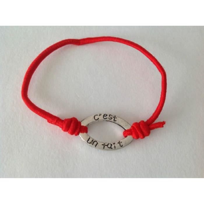 Bracelet message - Bijou fantaisie - Cordon élastique - Rouge ...