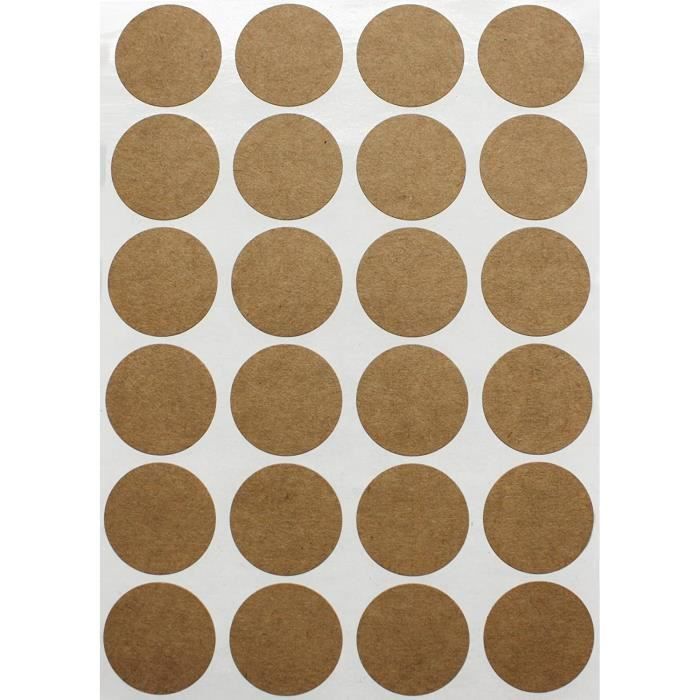 Gommettes Étiquettes Autocollantes Rondes Kraft 2.5 cm ( 25 mm) Paquet ...