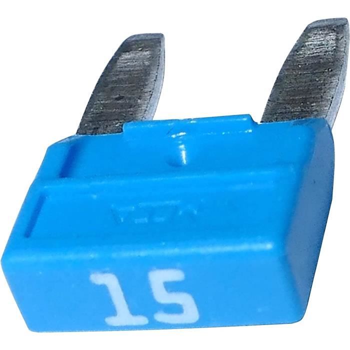 10 miniFusibles - 15A - Bleu - 11.9mm - 6V 12V 24V 36V - C10284[117] - Cdiscount Auto