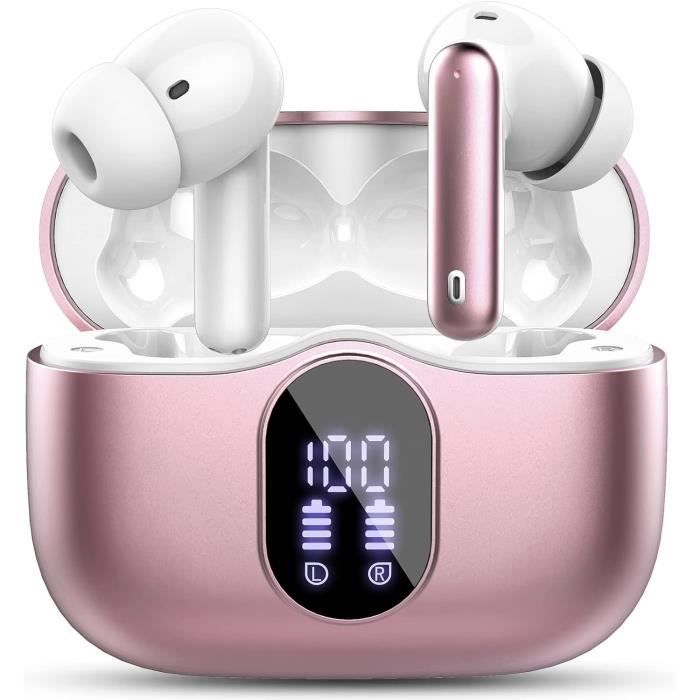 Écouteurs Bluetooth 5.3, Écouteur Sans Fil Avec 4 Enc Réduction Antibruit Mic Casque Bluetooth ...