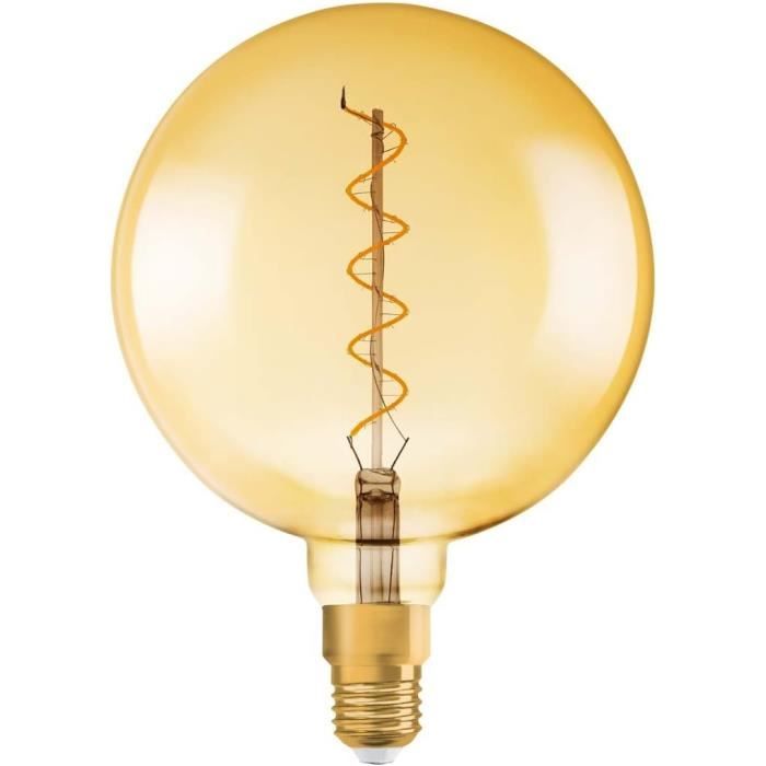 Vintage Edition 1906 Ampoule Led À Filament Spirale - Culot E27 - Forme Spéciale Globe 200Mm Big ...