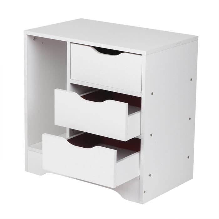 SWT Tables de chevet façon tiroir blanc Table de nuit 49*30*49cm 85670 ...