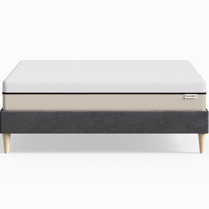 Ensemble Lit adulte + matelas - HOMIFAB - Dina - Gris - Ressorts ...
