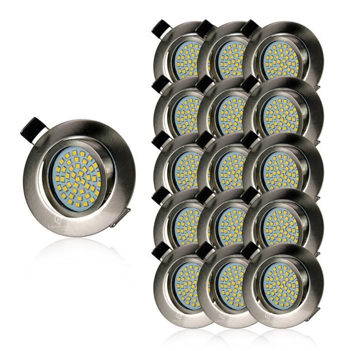 15 Spot Led Encastrable Extra Plat Dimmable Orientable Salle De Bain