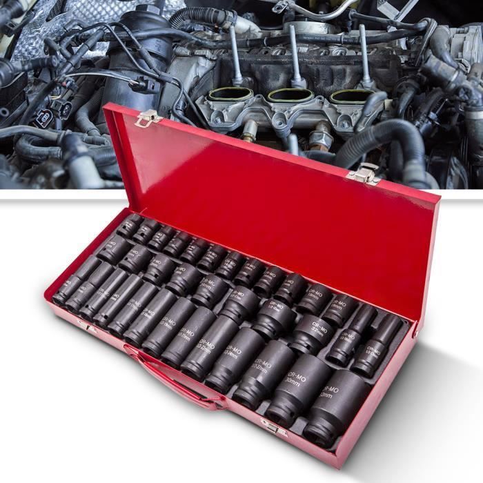 35pc 6 Point Axle Hub Nut Socket Set 1-2" Drive Professional Impact ...