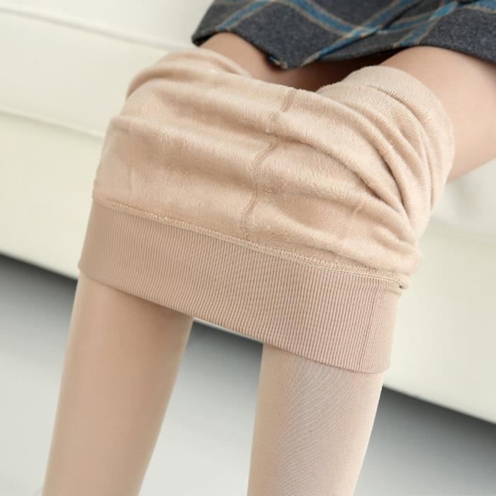 Collant,Collants chauds pour femmes, bas d'hiver, grande taille, enveloppe thermique chaude ...