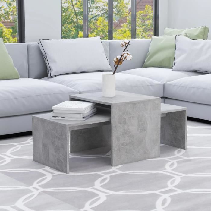 CRAZY SALE- Ensemble de tables basse décor Salon - Contemporains Gris ...