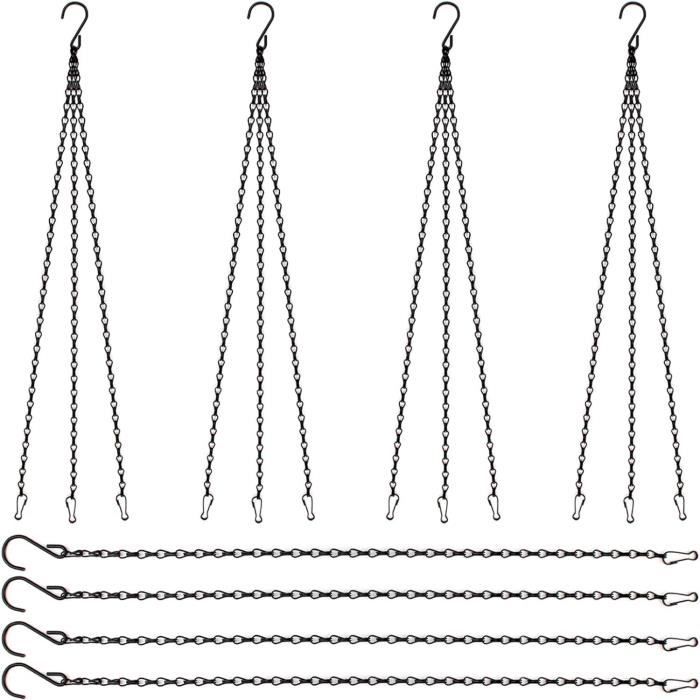 16 Pcs Chaîne De Suspension, Chaîne Suspendu Avec Crochet Pour Pot De ...