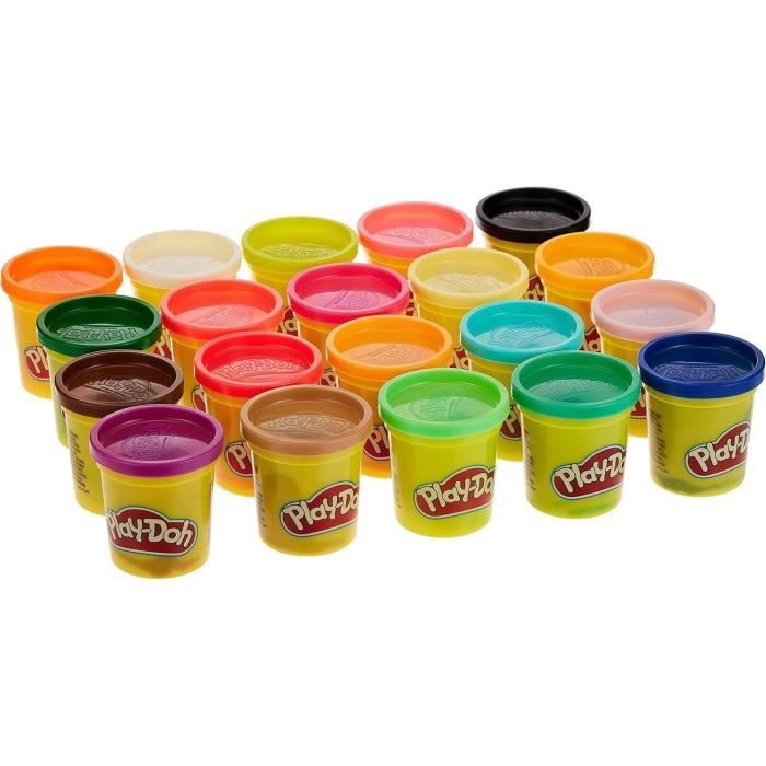 Play-Doh 20 Pots de Pate A Modeler-Super couleurs-84 g chacun, A7924EUC ...