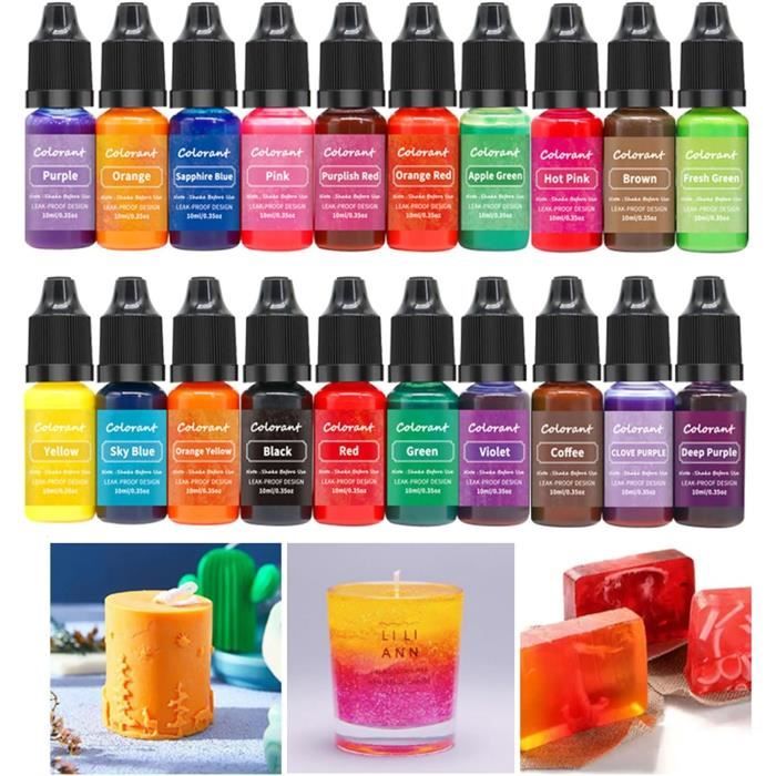 ALLAVA Lot de 20 couleurs de cire de bougie, couleur pour bougie à ...
