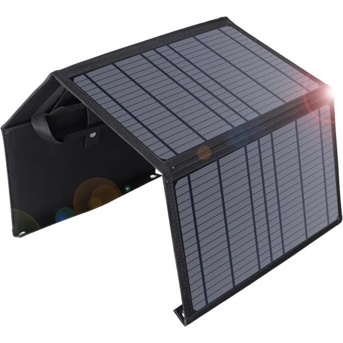 Panneau Solaire Pliable 40W, Chargeur Solaire Portable Avec Usb C + A + Dc, Panneau Solaire ...