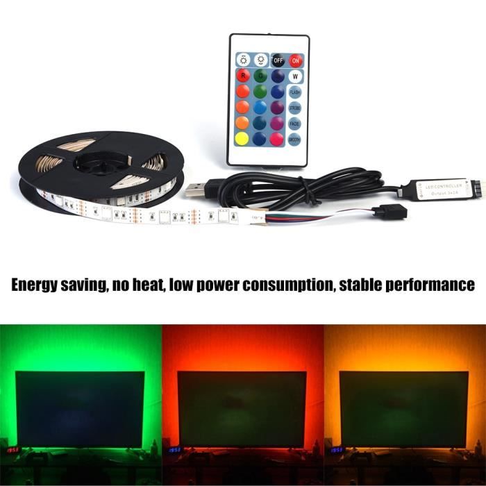 LED Ruban 3m RGB 90 LEDs, Bande Lumineuse LED SMD 5050 RGB Multicolore pour Maison, Bars YES7836 ...