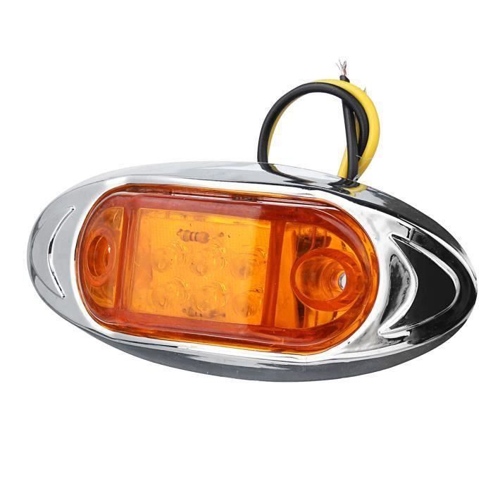 Ywei 1 x Feux de Position Latéraux 12V LED Chrome Bezel Pour Camion ...