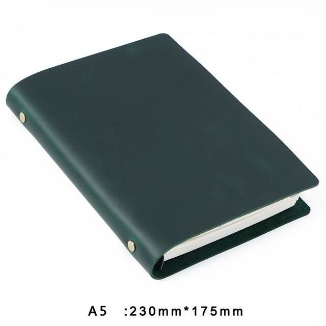 CAHIER,GREEN A5-Blank Kraft Paper--Carnet de notes à feuilles mobiles ...