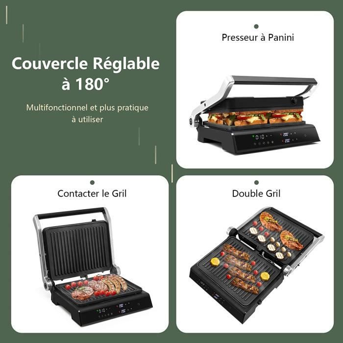 Grill lectrique RELAX4LIFE 3 en 1 sans BPA 5 Modes Rglables Ouverture 180 Barbecue lectrique ...