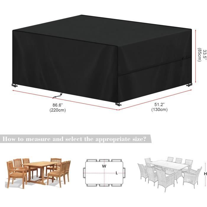Bache Protection Table De Jardin Exterieur Housse Pour Mobilier ...