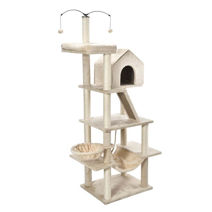 Arbre é chat HOME DELUXE FURRY - beige - Cdiscount Animalerie