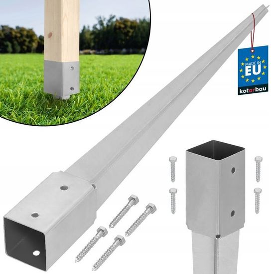 Support de Poteau a Enfoncer en acier galvanisé - Piquet pour poteau de ...