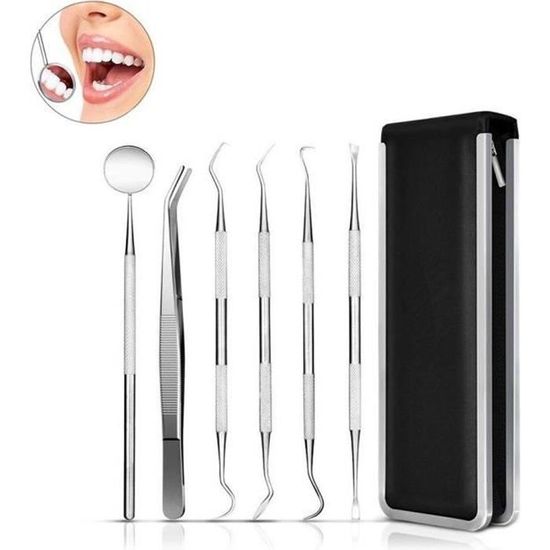 Kit Dentaire - Non spécifié - 6 Outils en Acier Inoxydable - Détartreur ...
