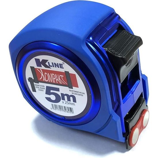 KELI - Mètre Ruban Compact magnétique Professionnel, bi-matière, Rigidité maximum 2,2m de tenu ...