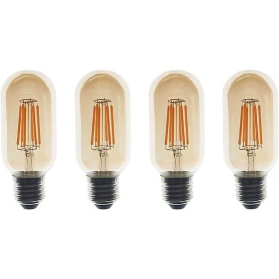 Lot De 3 Ampoules À Filament Led Vintage Edison T45 6W Culot E27, Verre Teinté Doré, 2700K Blanc ...
