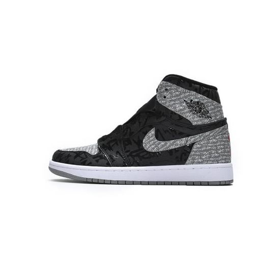 Baskets air-jordanx 1 High Retro Femme Homme AJ1 Chaussures black grey ...