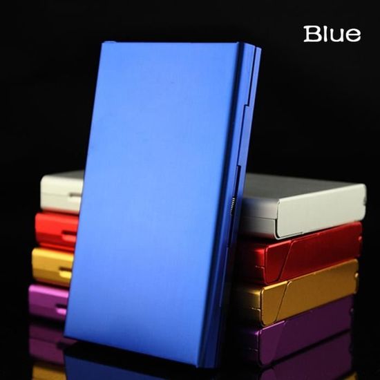 ETUI A CIGARETTE,blue--Étui à Cigarettes en métal, porte cigare, boîte ...