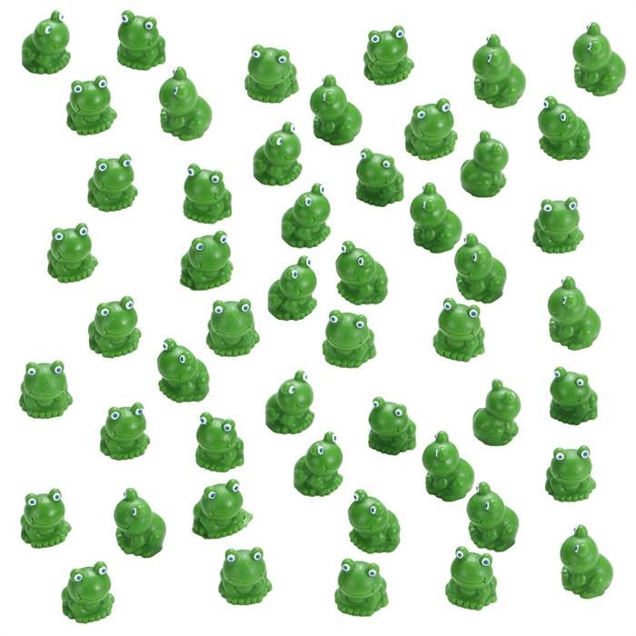 50 Pièces Mini Grenouille Décor de Jardin Figurines de Grenouille Verte ...
