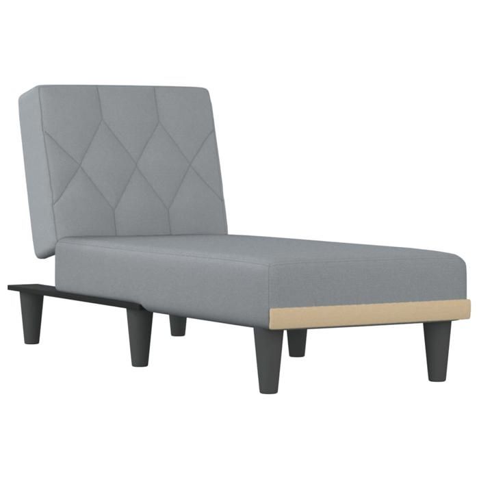 Chaise longue - DEC - Meridienne - Tissu gris - 3 positions ...