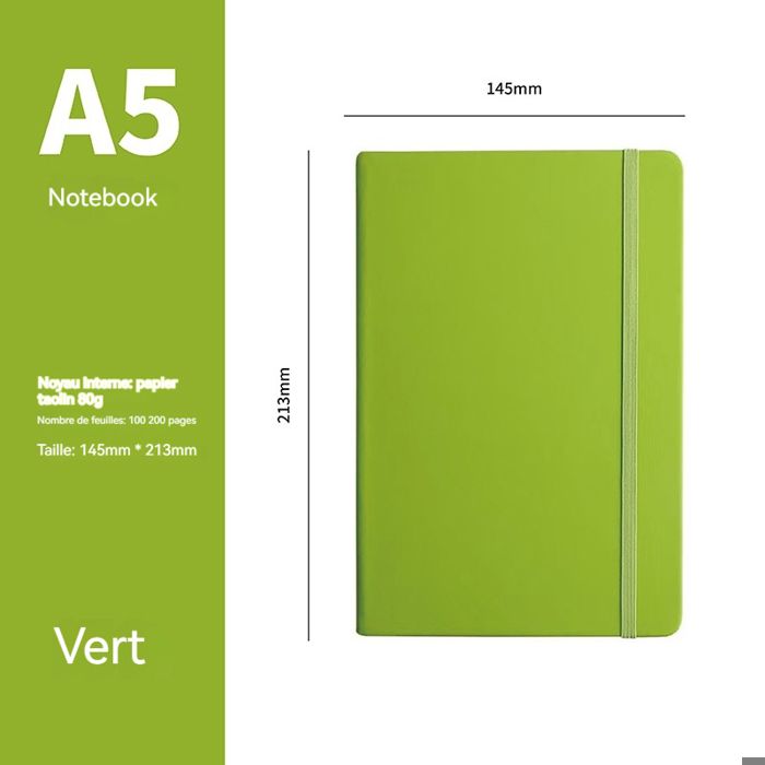 Carnet de notes A5 minimaliste A5 skin feel Binding book vert green ...