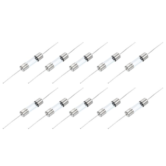 Fusible SOURCING MAP 10Pcs 5x20mm 3A 250V en Verre Axiaux avec Fil plombs pour Remplacer ...