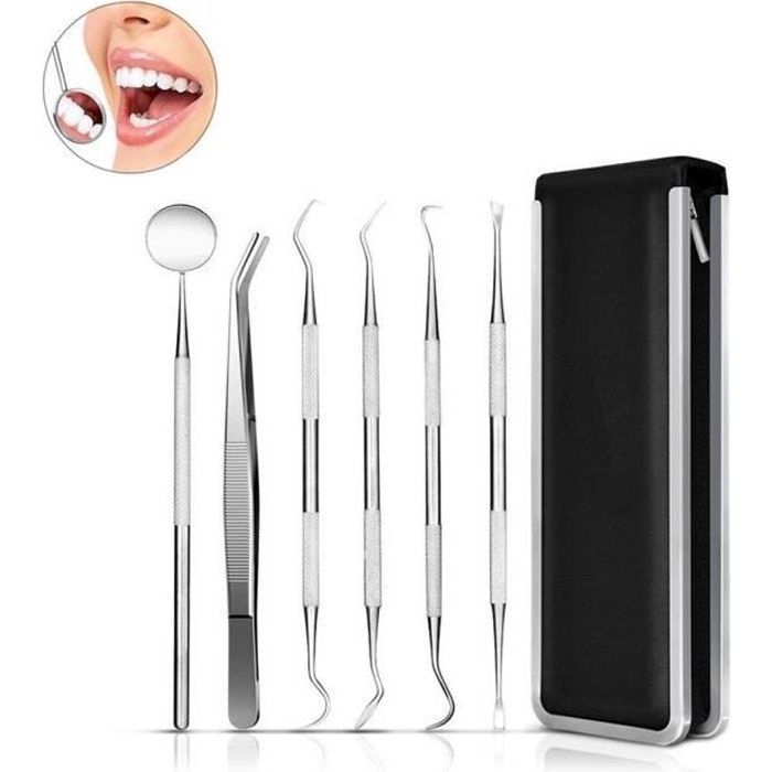 Kit Dentaire - Non spécifié - 6 Outils en Acier Inoxydable - Détartreur ...