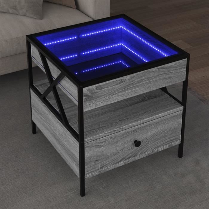 Table basse - ATYHAO - Modèle 56248 - LED Infinity - Bois d'ingénierie ...
