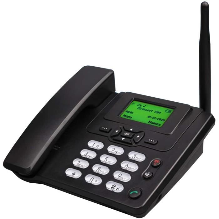 Téléphone De Bureau avec Fente pour Carte SIM - Téléphone Fixe sans Fil ...