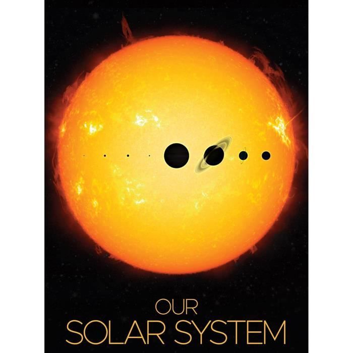 Nasa Our Solar System Planets And Sun Size Comparison Dark Unframed Art ...