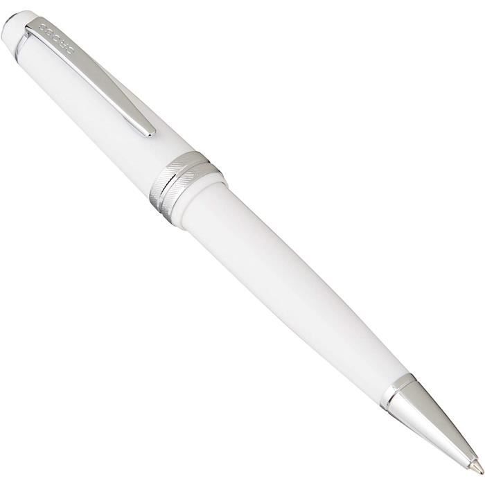 Bailey Stylo à bille en résine blanc poli léger – Stylo à bille moyen ...