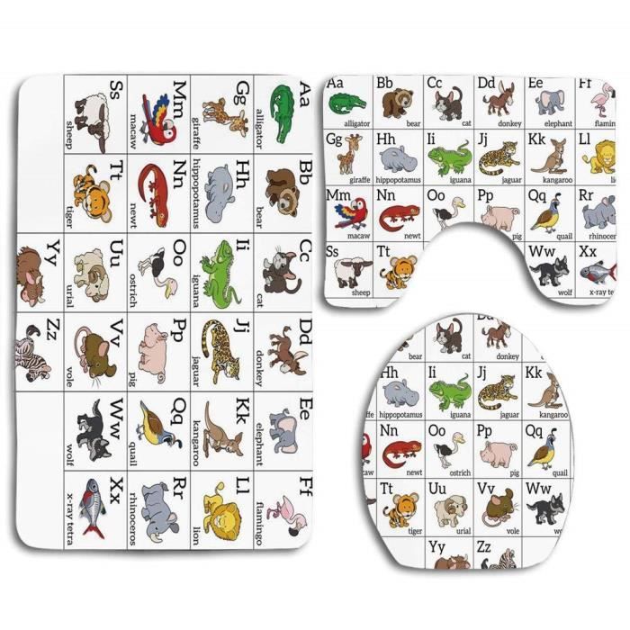 Tableau d'apprentissage de l'alphabet Dessin animé Noms Lettres ...