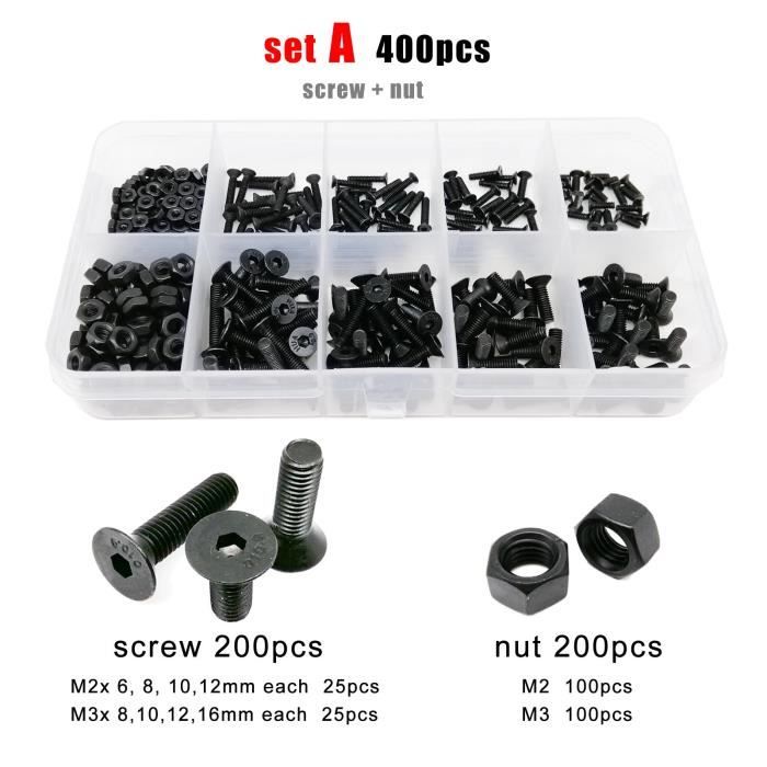 Kit de rondelles de boulons à tête fraisée en acier 400 2100109 pièces M16 M2 M25 M3 M4 M5 ...