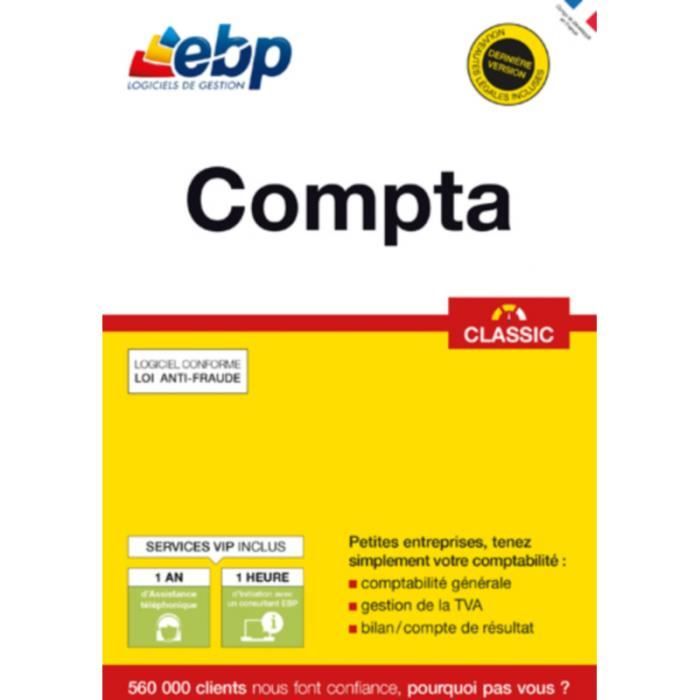 Logiciel de gestion EBP Compta Classic + VIP à télécharger - Cdiscount